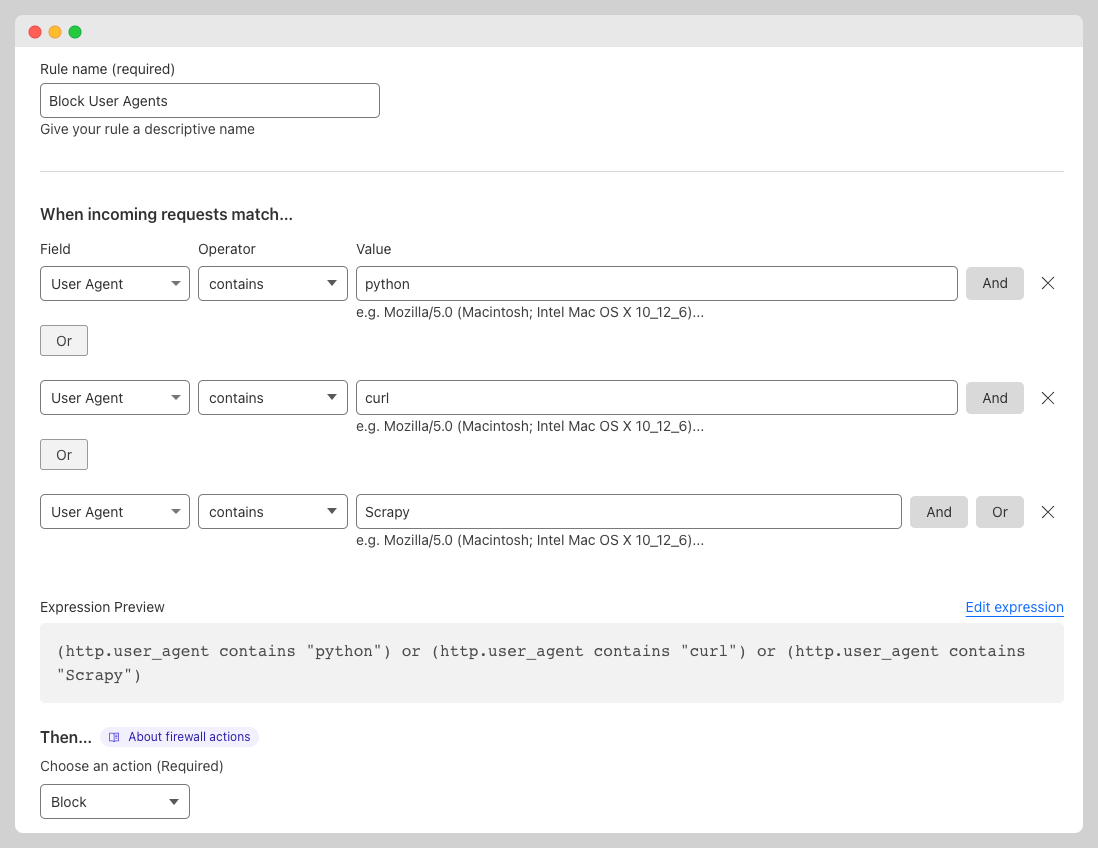 How to Block User Agents in WordPress using CloudFlare
